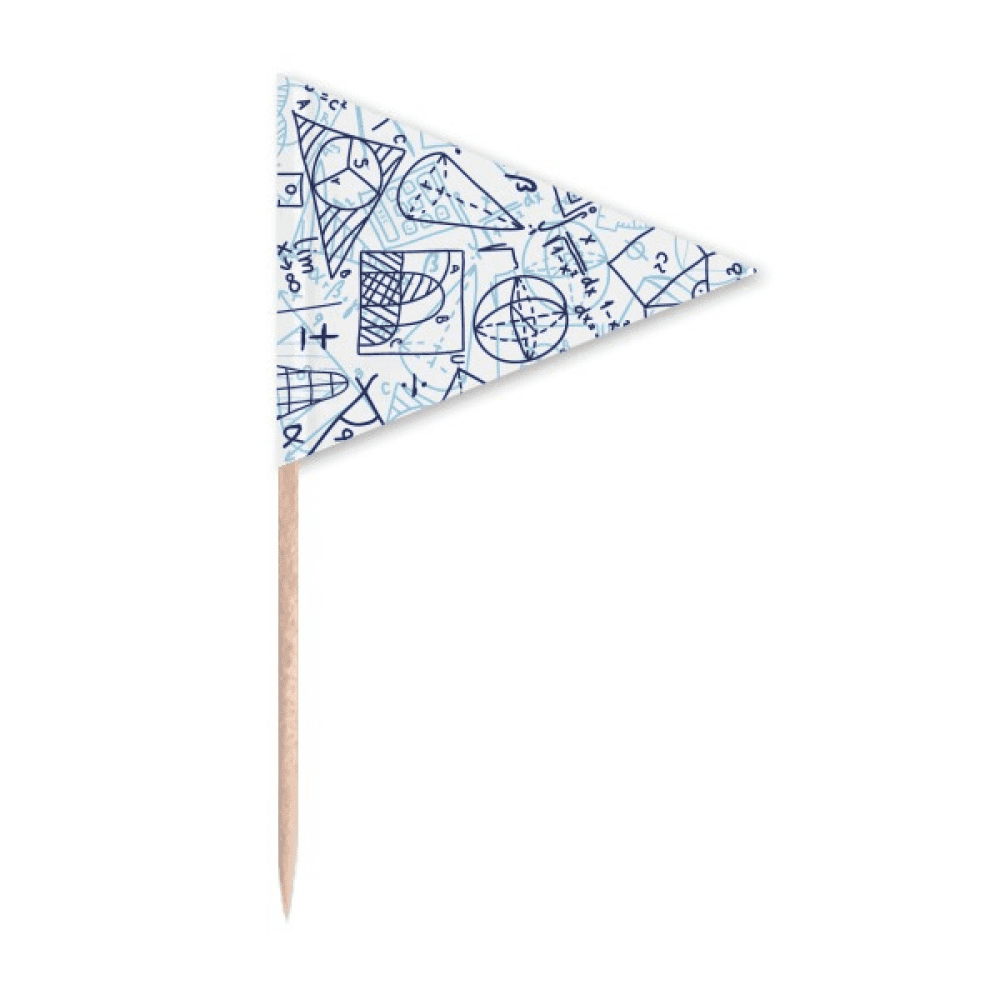 Blue Hand Painted Math Ruler Calculator Illustration Toothpick Triangle ...