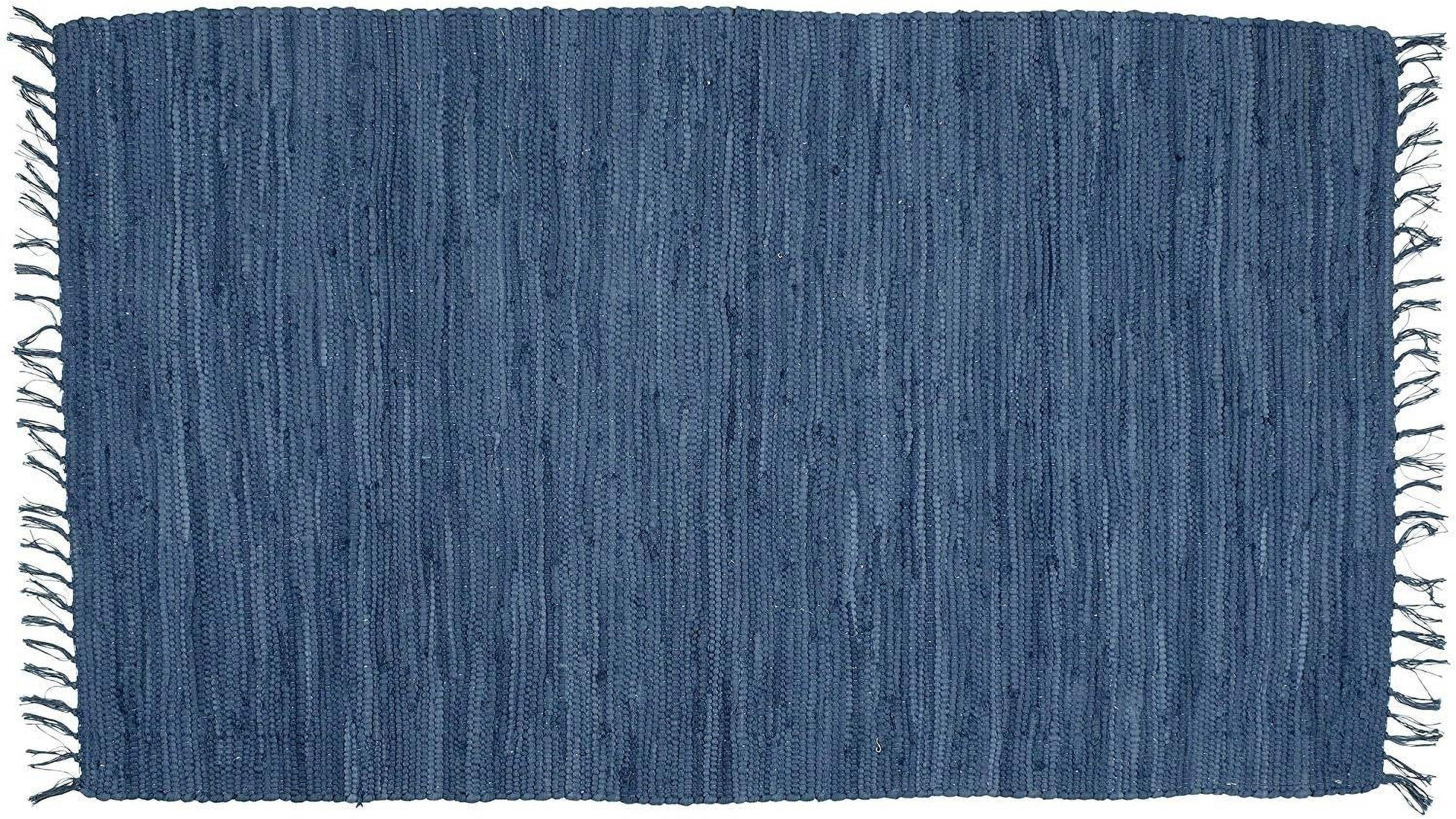 Blue Hand Rag Rug, 24 inches x 36 inches, 100% Cotton - Walmart.com
