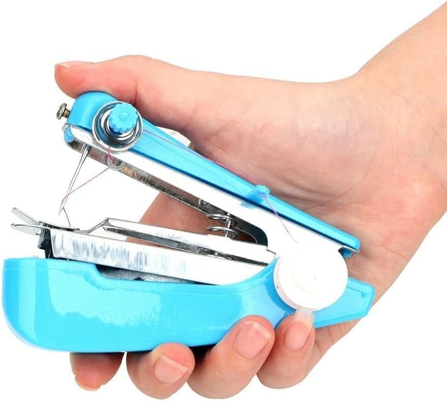 Blue Handheld Sewing Machine, Portable Mini Manual Sewing Machine Handy ...