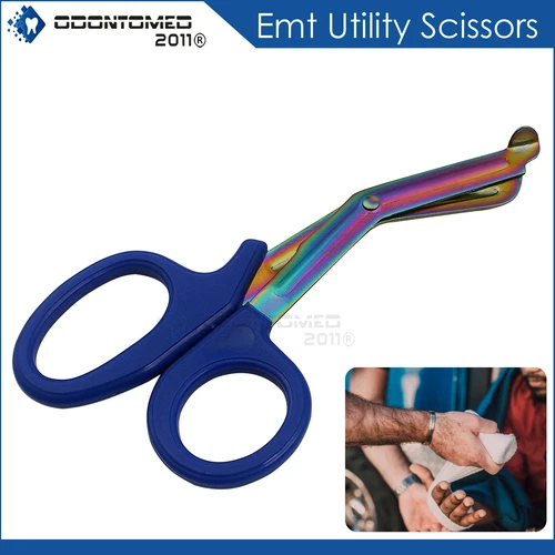 Blue Handle Rainbow Blades Emt Ems Bandage Scissors Trauma Shears First ...