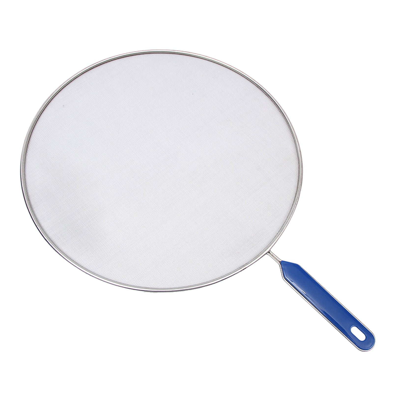 Blue Handle Wok Cover - Stainless Steel Mesh, Splatter-Proof, for ...