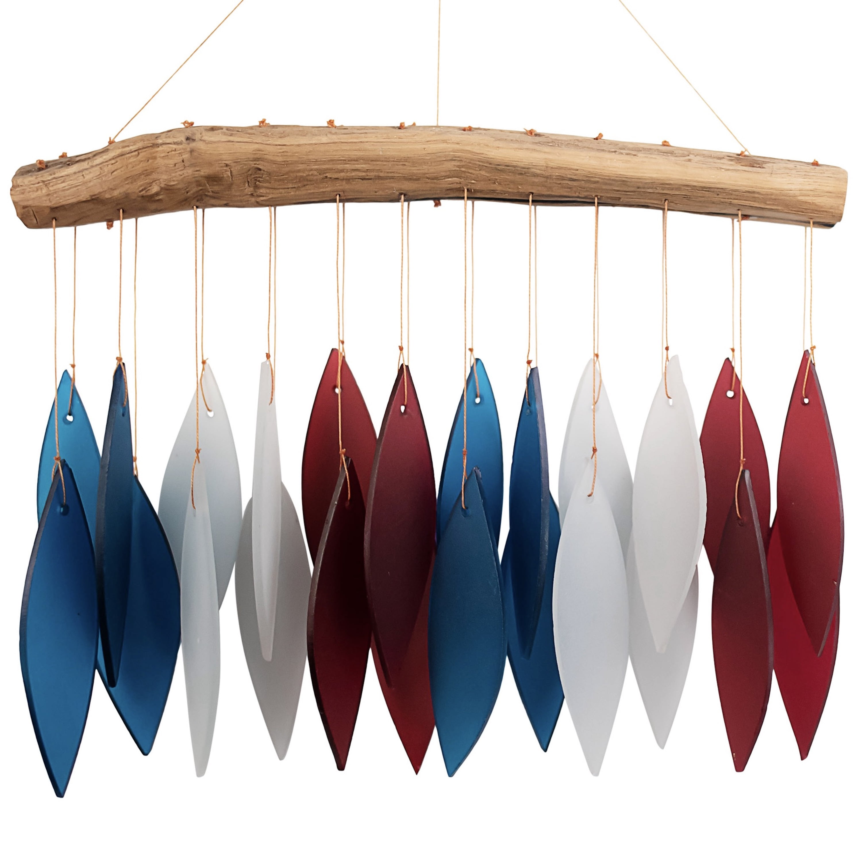 Blue Handworks Glass Wind Chime Red White and Blue Wind Chimes 4th of ...