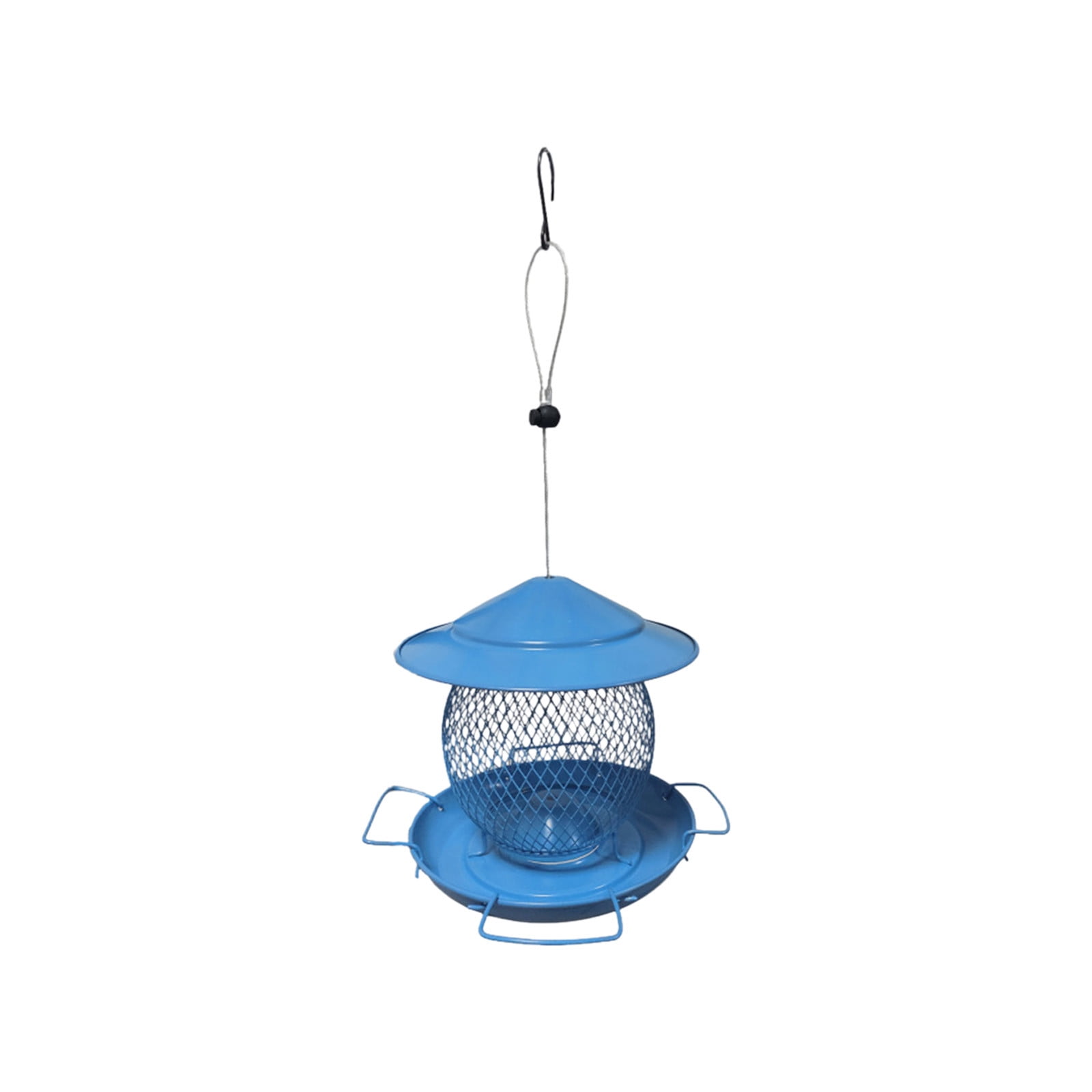 Blue Hanging Metal Squirrel Proof Bird Feeder With Weight Activated ...