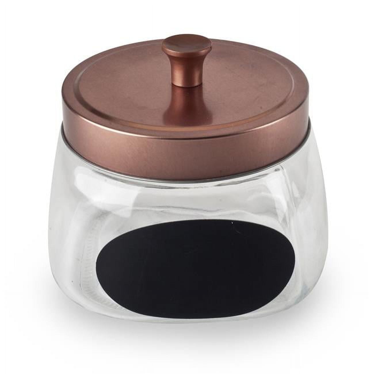 Blue Harbor 33692 37 oz Round Glass Jar with Copper Lid & Chalkboard ...