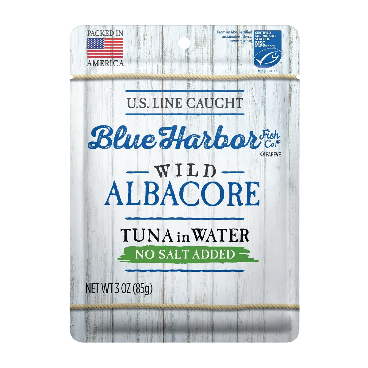 Blue Harbor Fish Co. Wild Albacore KKS1 Tuna in Water No Salt Added - 3 ...