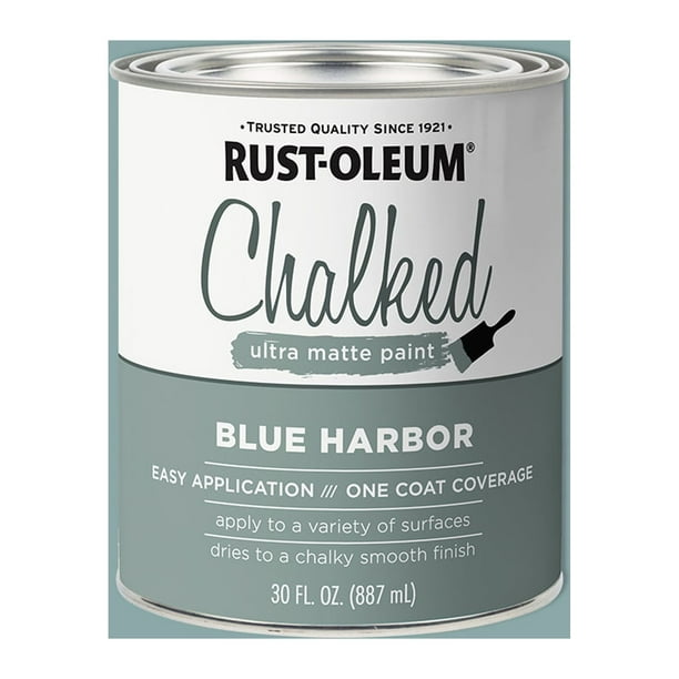 Blue Harbor, Rust-Oleum Chalked Ultra Matte Paint-371675, Quart, 2 Pack ...
