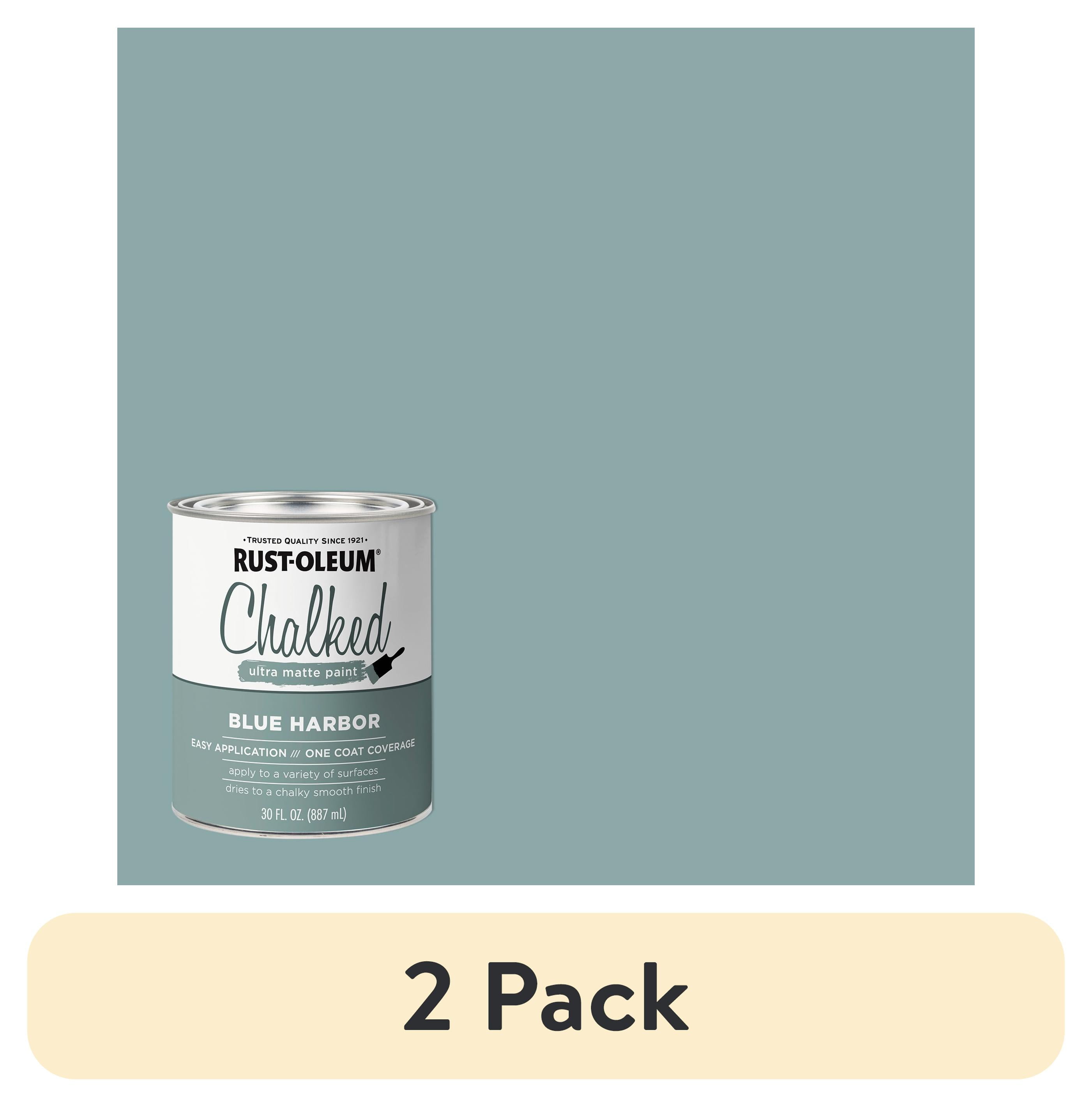 (2 pack) Blue Harbor, Rust-Oleum Chalked Ultra Matte Paint, Quart ...