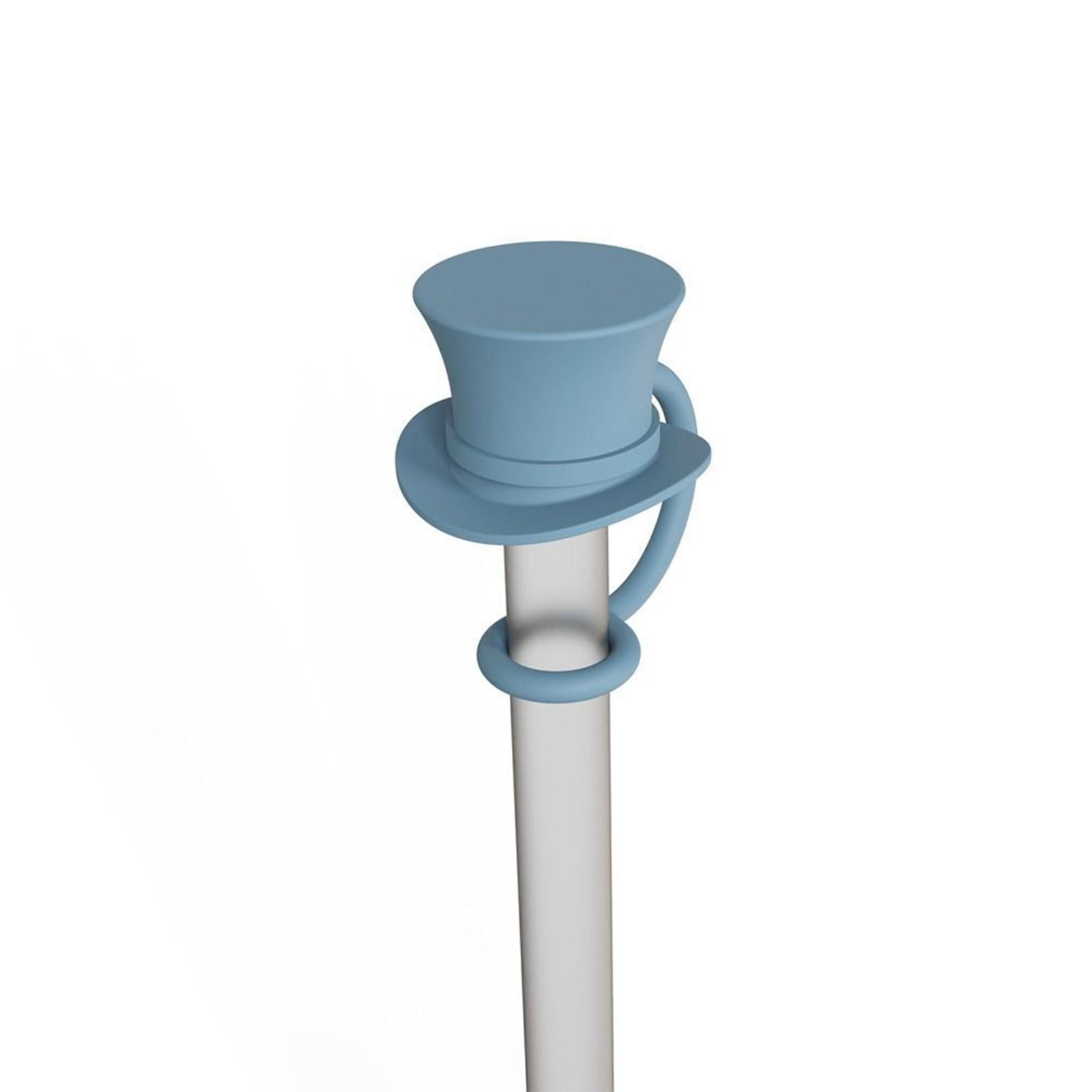 Blue Hat Shaped Silicone Straw Cover Coffee Stirring Stick Decoration ...