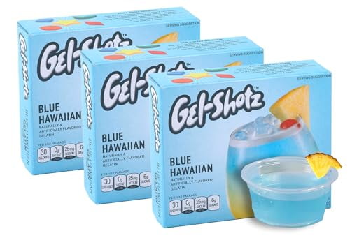 Blue Hawaiian (3-Boxes) Jello Mix for Refreshing Jello Shots! Tropical ...