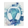 Blue Headphone Splatter Canvas Wall Art, design by Marcus Prime ...