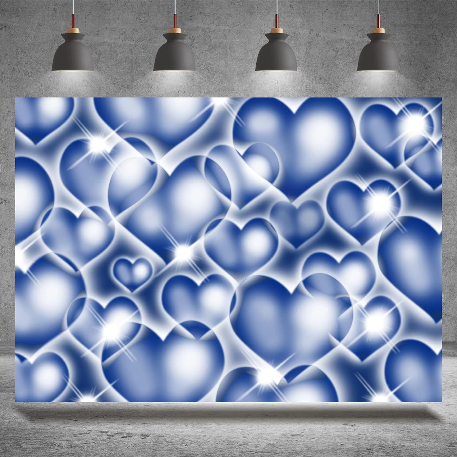Blue Heart Backdrop Early 2000s Party Decorations Old School Backdrops ...