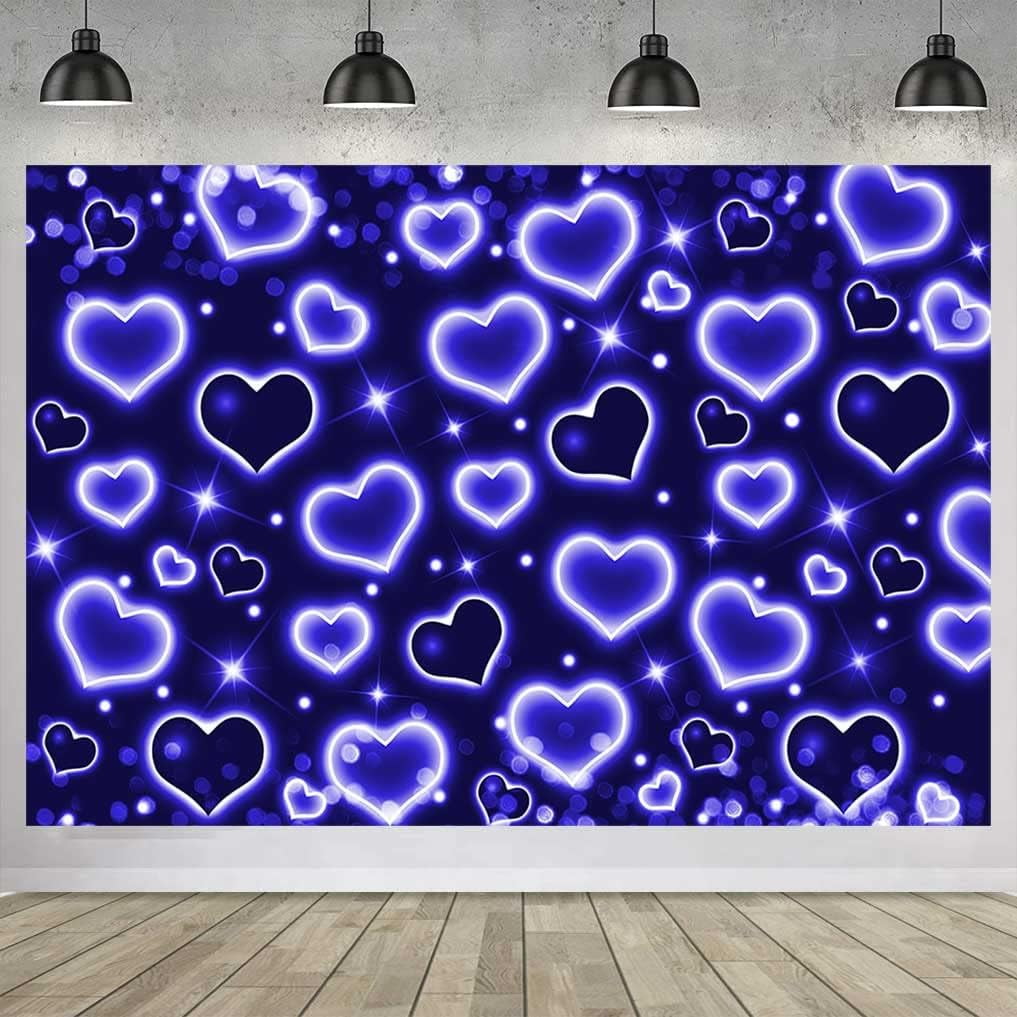 Blue Heart Early 2000s Backdrop Throwback Y2k Birthday Party Old School ...