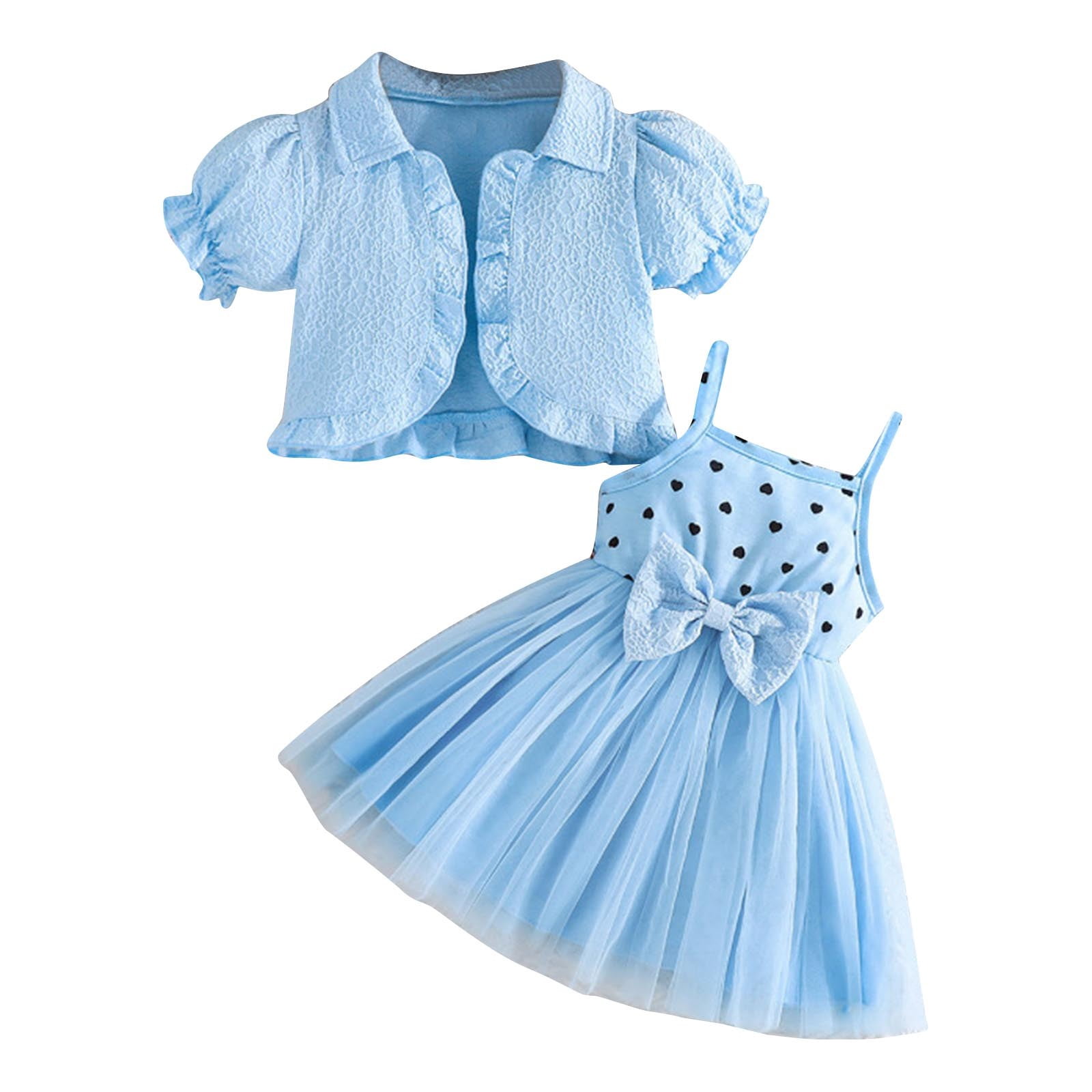 Blue Heart Lover Graphic Skorts 2PC Sets for Kids Girl Boy Midi Match ...