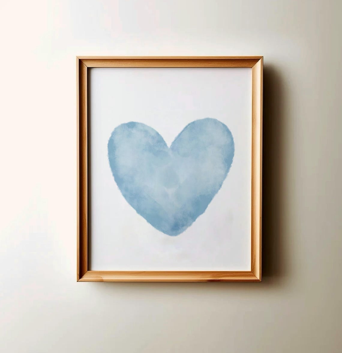Blue Heart Print, Watercolor Blue Heart Wall Art, Light Blue Nursery ...