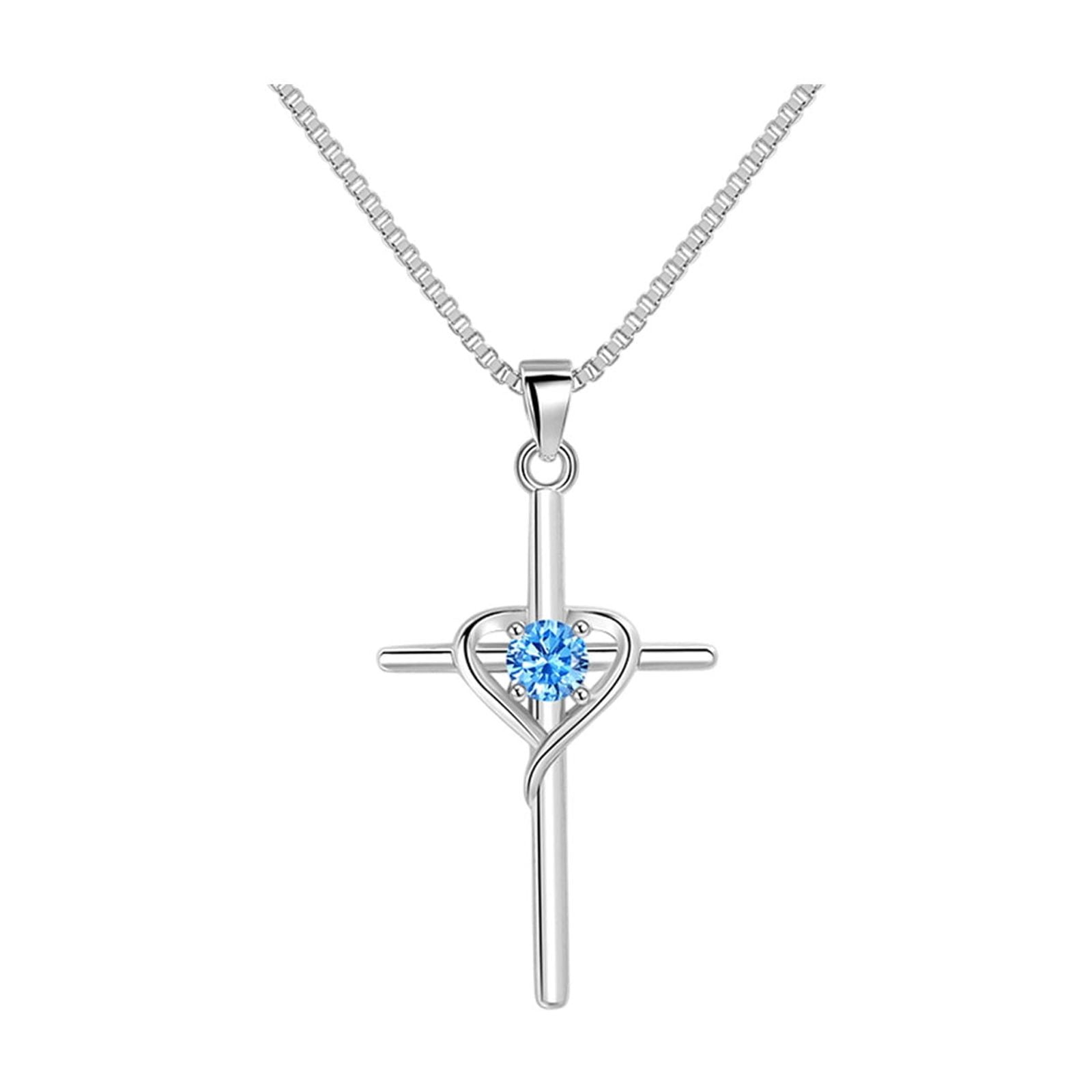 Blue Heart Shaped Gemstones Collar Necklace Western Classic Concise ...