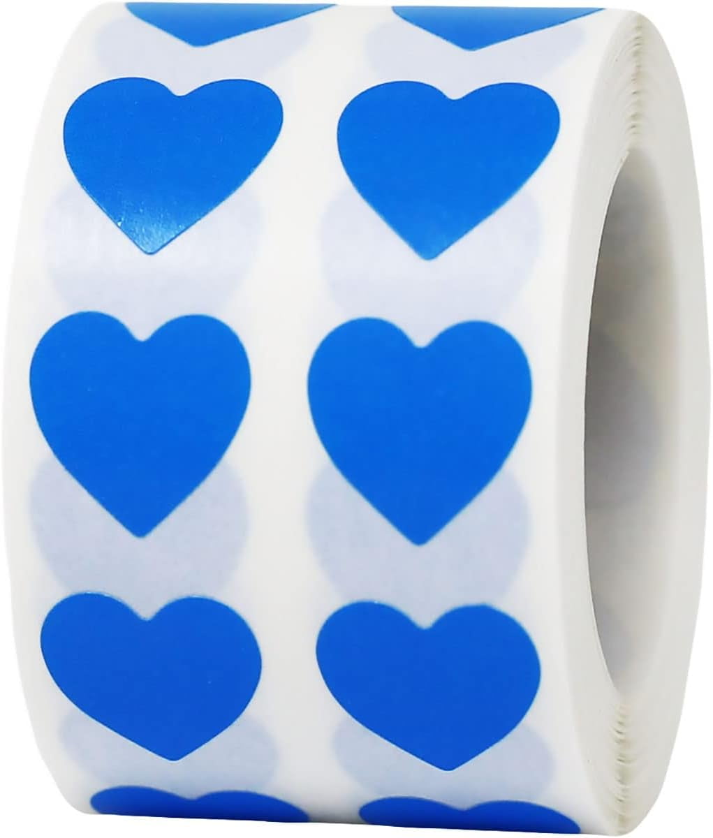 Blue Heart Stickers Valentine's Day Crafting Scrapbooking 0.50 Inch ...