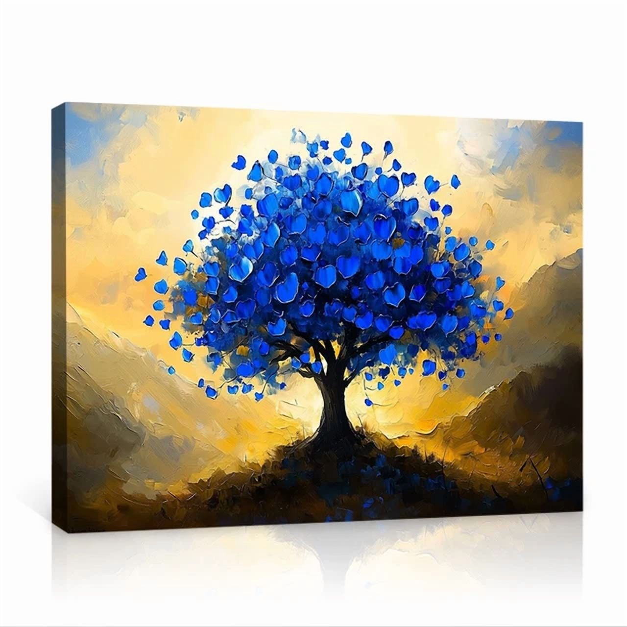 Blue Heart Tree Wall Art Painting Poster Decor For Home Decoration Art ...