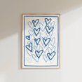 Blue Hearts Art Coquette Dorm Room Decor Navy Blue Preppy Wall Art Cute ...