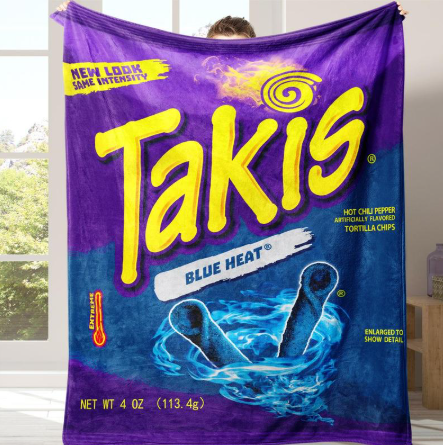 Blue Heat Takis Food Themed Flannel Fleece Blanket - Soft Warm Machine ...