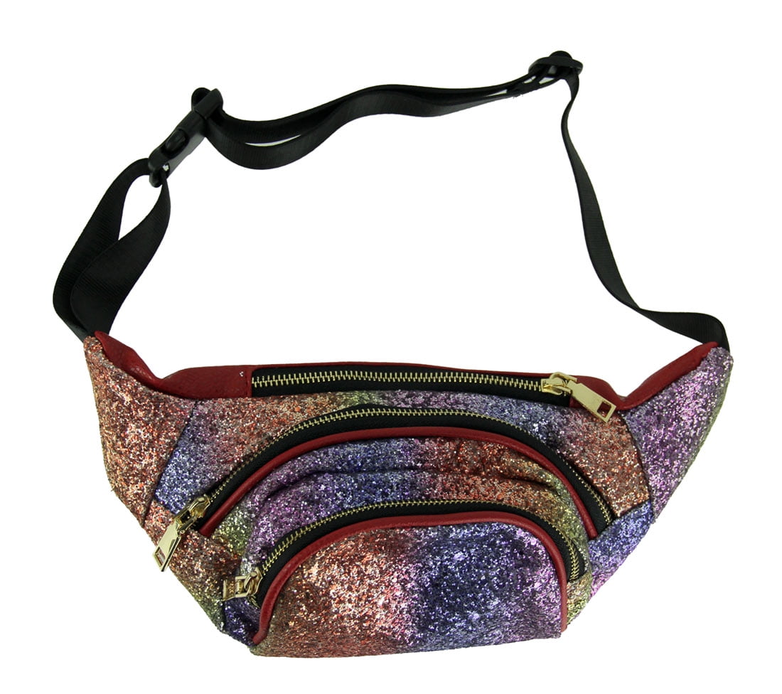 Blue Heaven Glitter Party Round Pocket Fanny Pack - Multicolored - Size ...