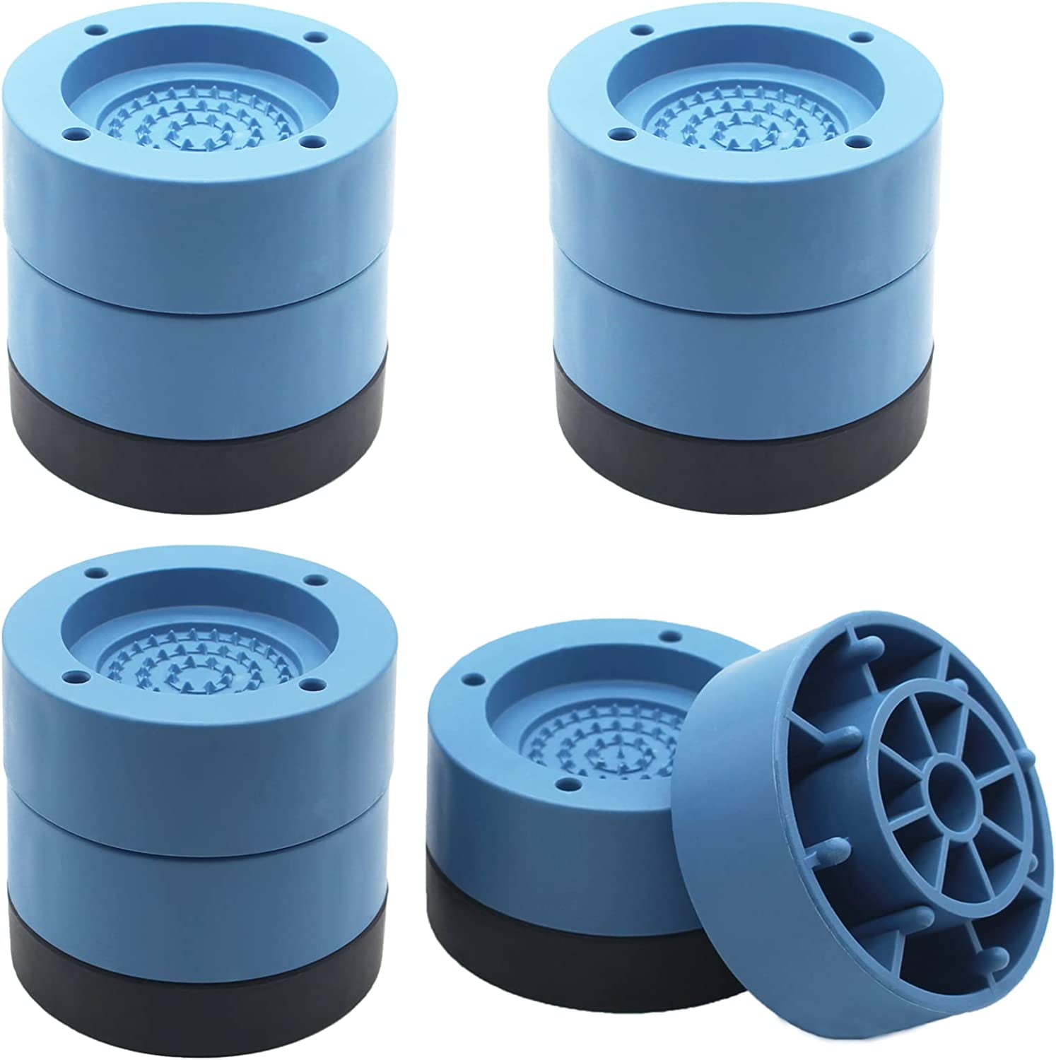 Blue Heavy Duty Bed Risers 4 Pack, Adjustable 1" to 2" Lift, Supports ...