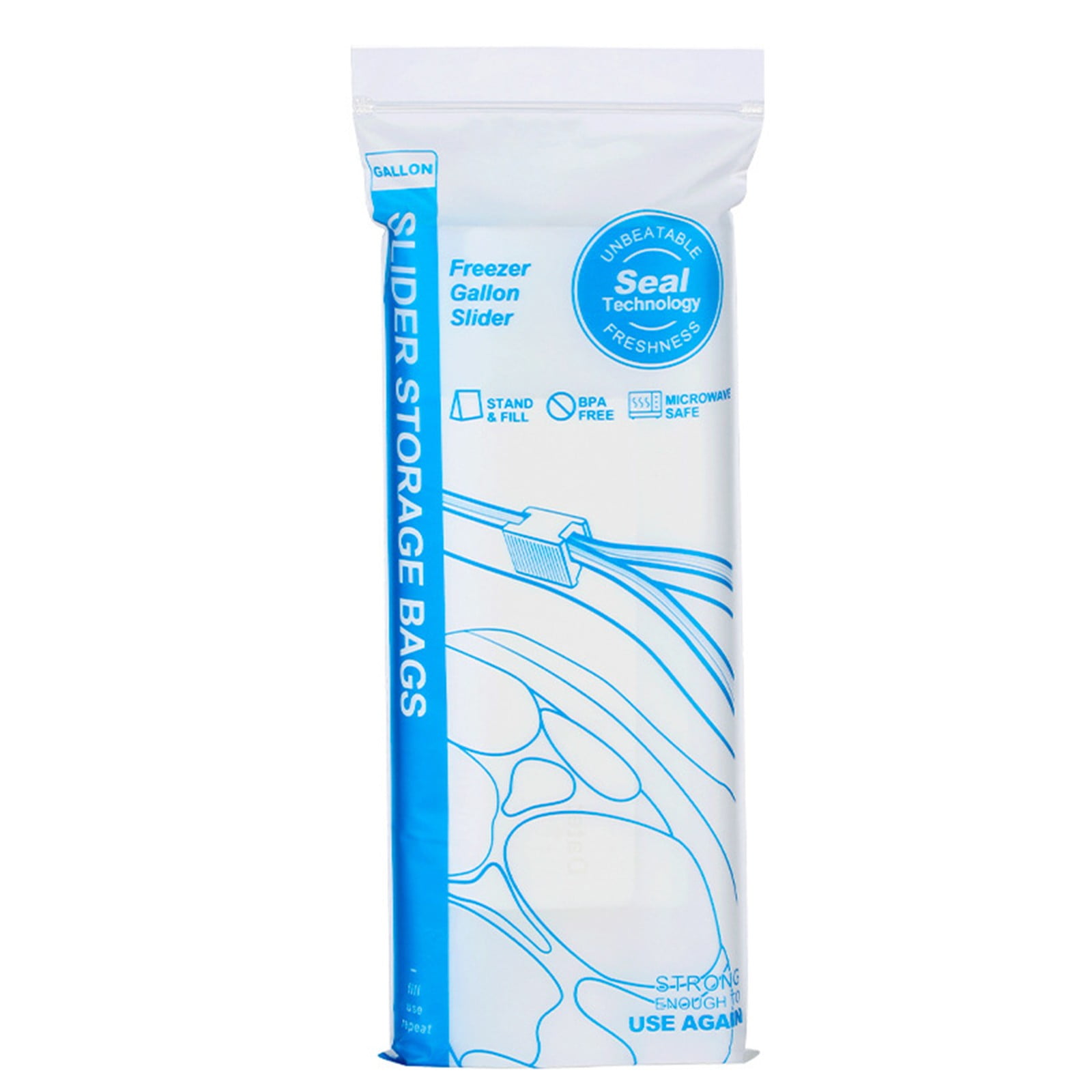 Blue Heavy Duty Food Grade Ziplock Bags With Slide Lock Seal, Freezer ...