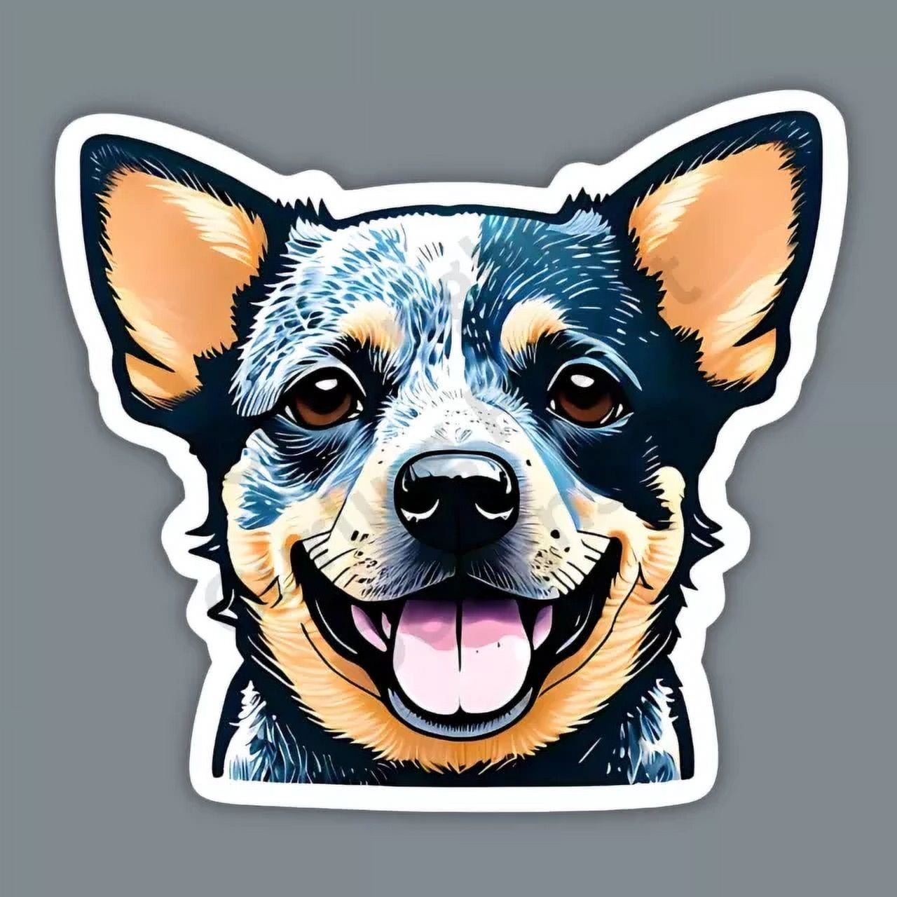 Blue Heeler Dog Cute Adorable Sticker Phone Decal Water Bottle Stickers ...