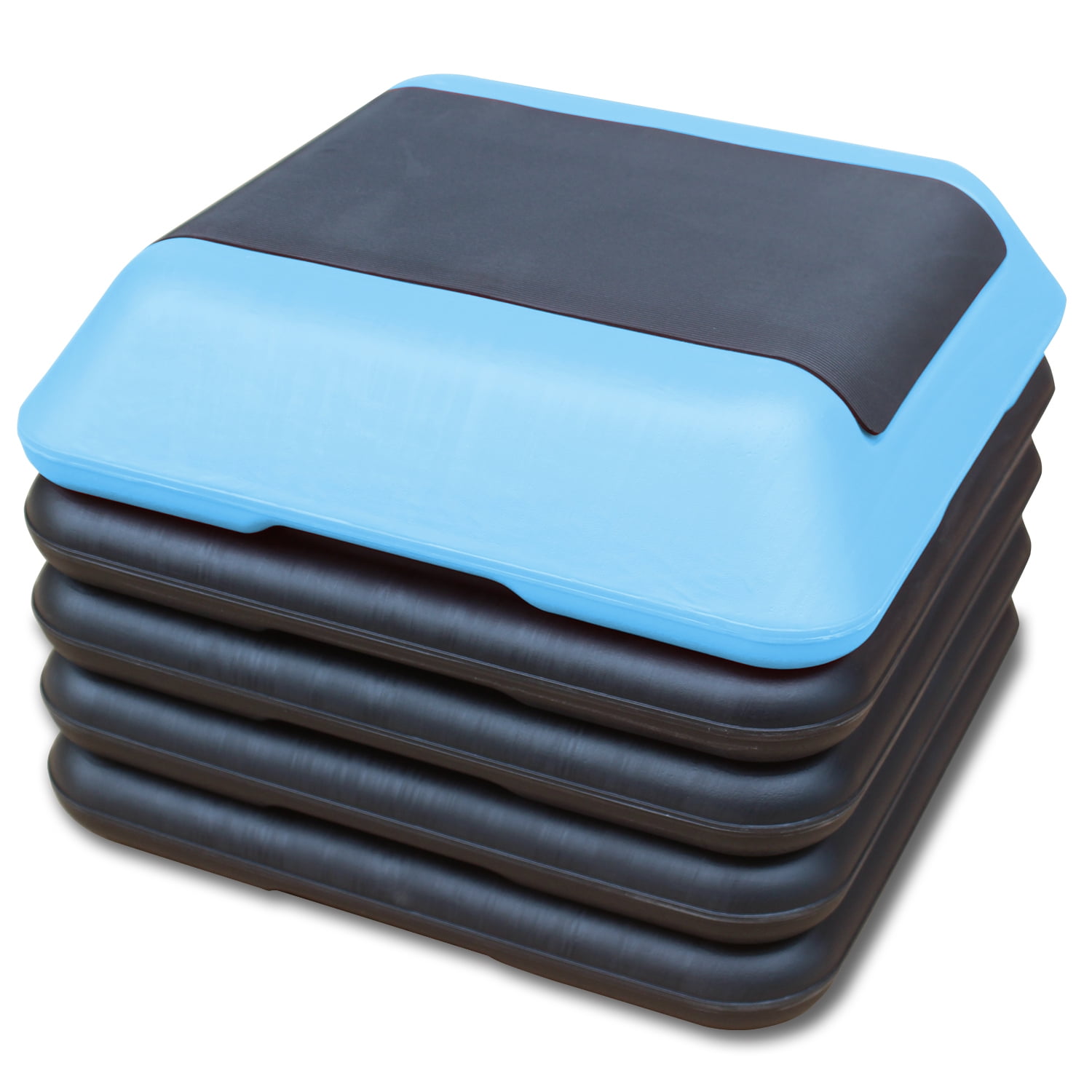 Blue Height Adjustable Step Aerobics Platform - Fitness Trainer with 4 ...