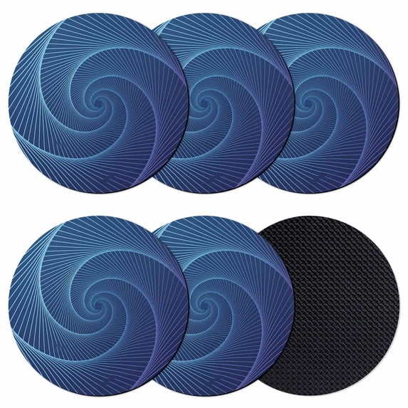 Blue Helix Stripes Coasters Set of 6, Absorbent Coasters for Drinks ...