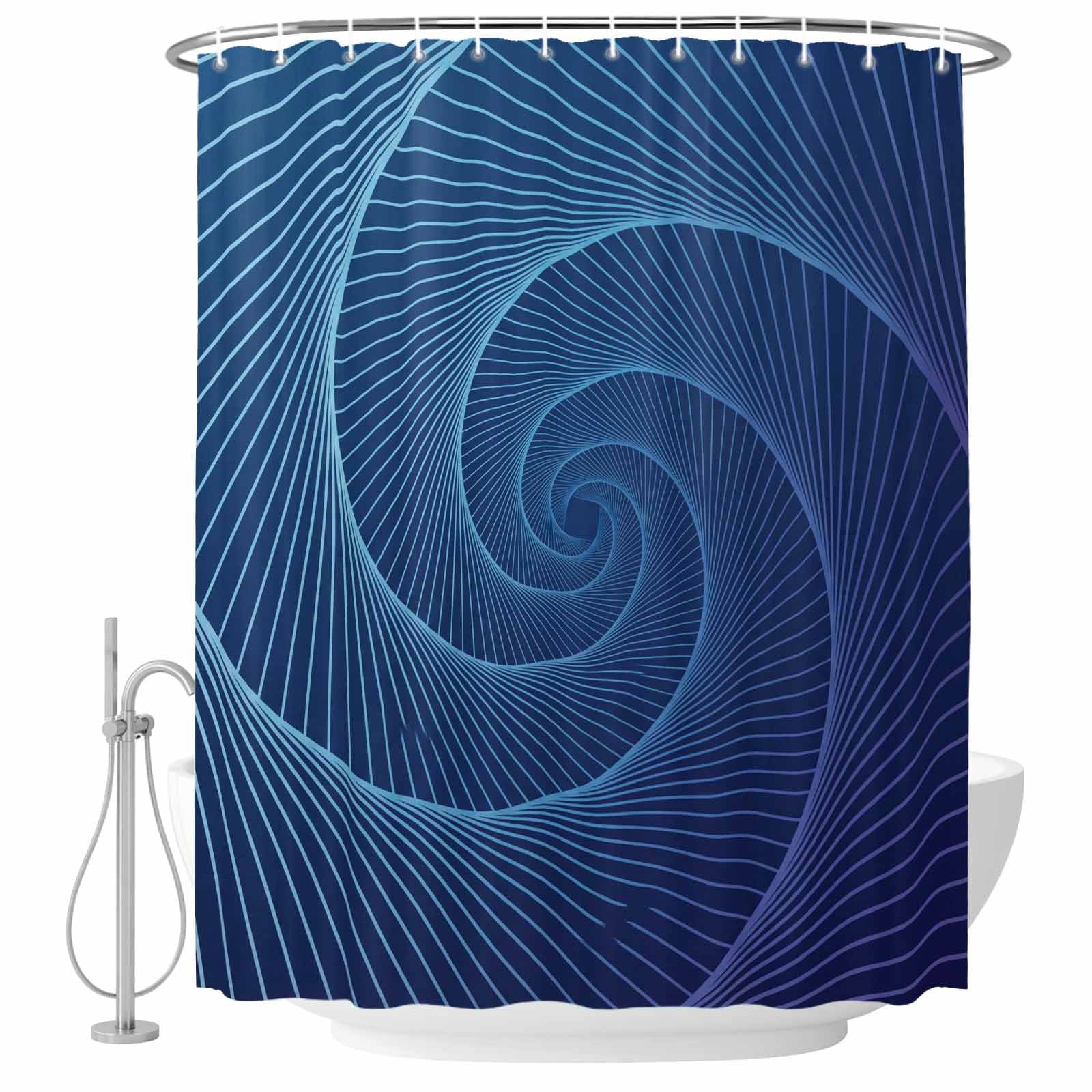 Blue Helix Stripes Shower Curtain, Waterproof Shower Curtains for ...