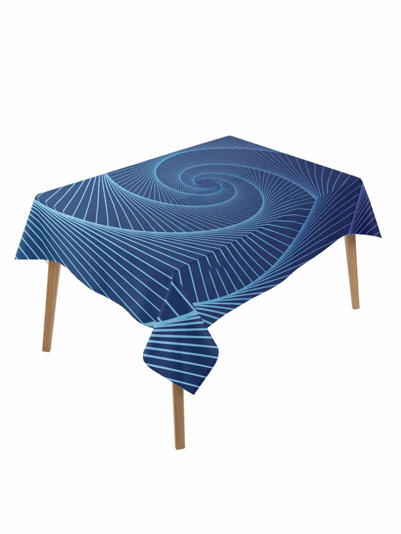 Blue Helix Stripes Table Cloth, Waterproof Tablecloth for Rectangle ...