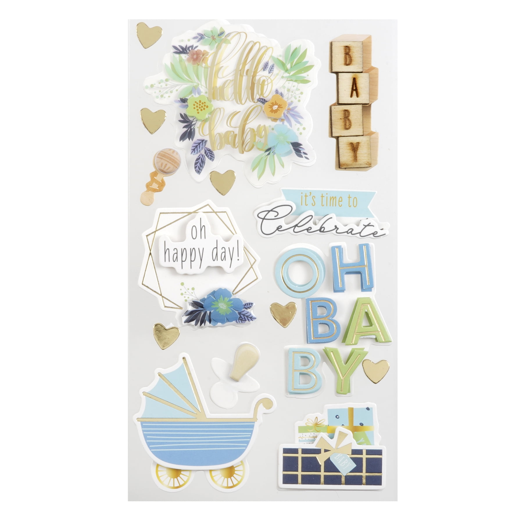 Blue Hello Baby Stickers by Recollections™ - Walmart.com