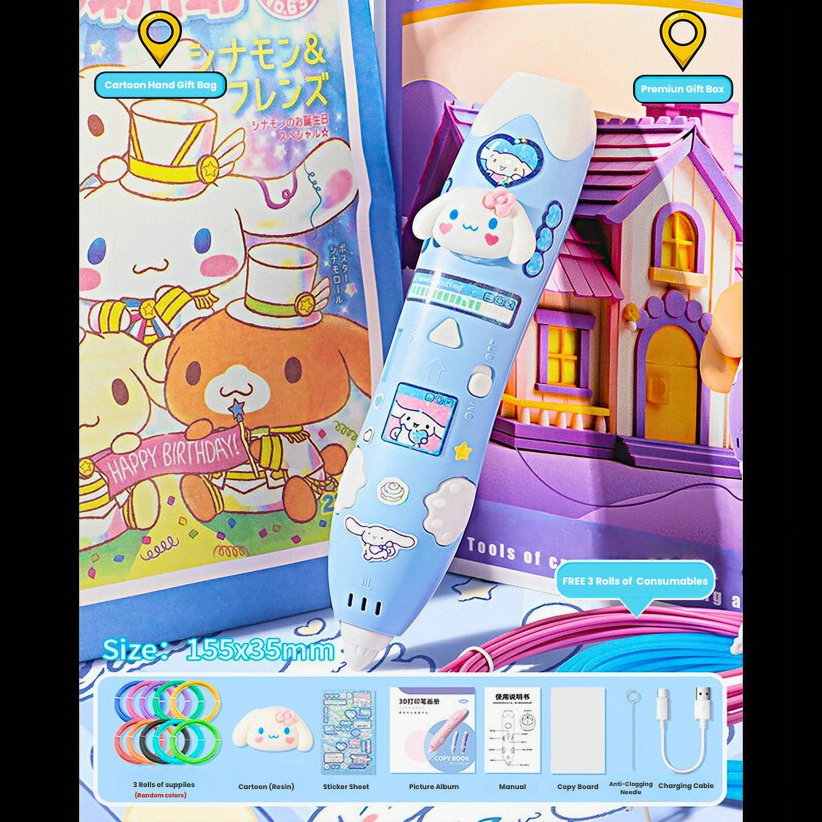 Blue Hello Kitty 3D Printing Pen for Kids, Safe Low Temperature Art ...