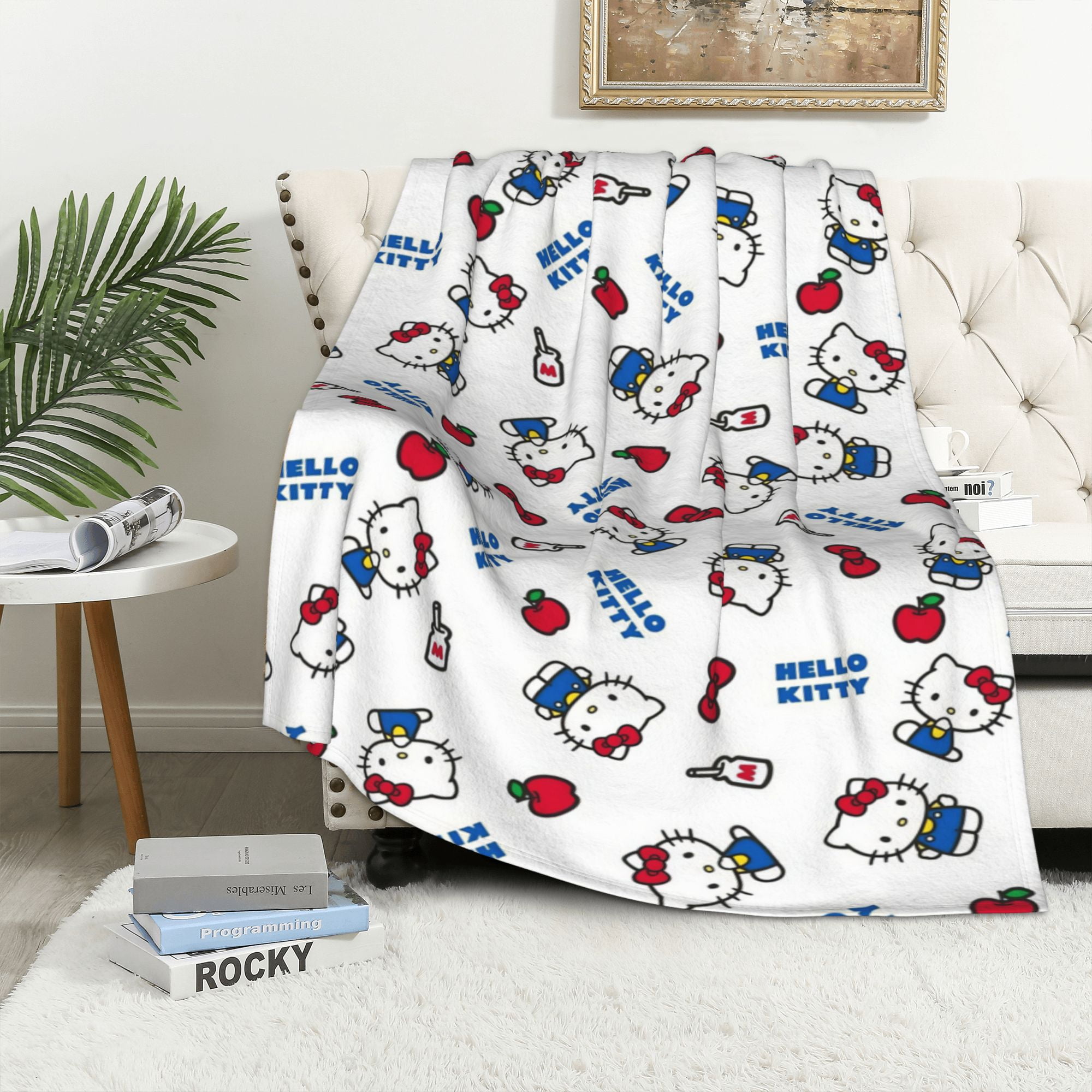 Blue Hello Kitty Blanket for Couch Bed Throw Blanket, Aesthetic ...