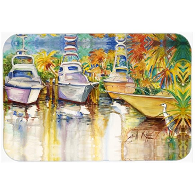 Blue Heron And Deep Sea Fishing Boats Mouse Pad, Hot Pad & Trivet ...