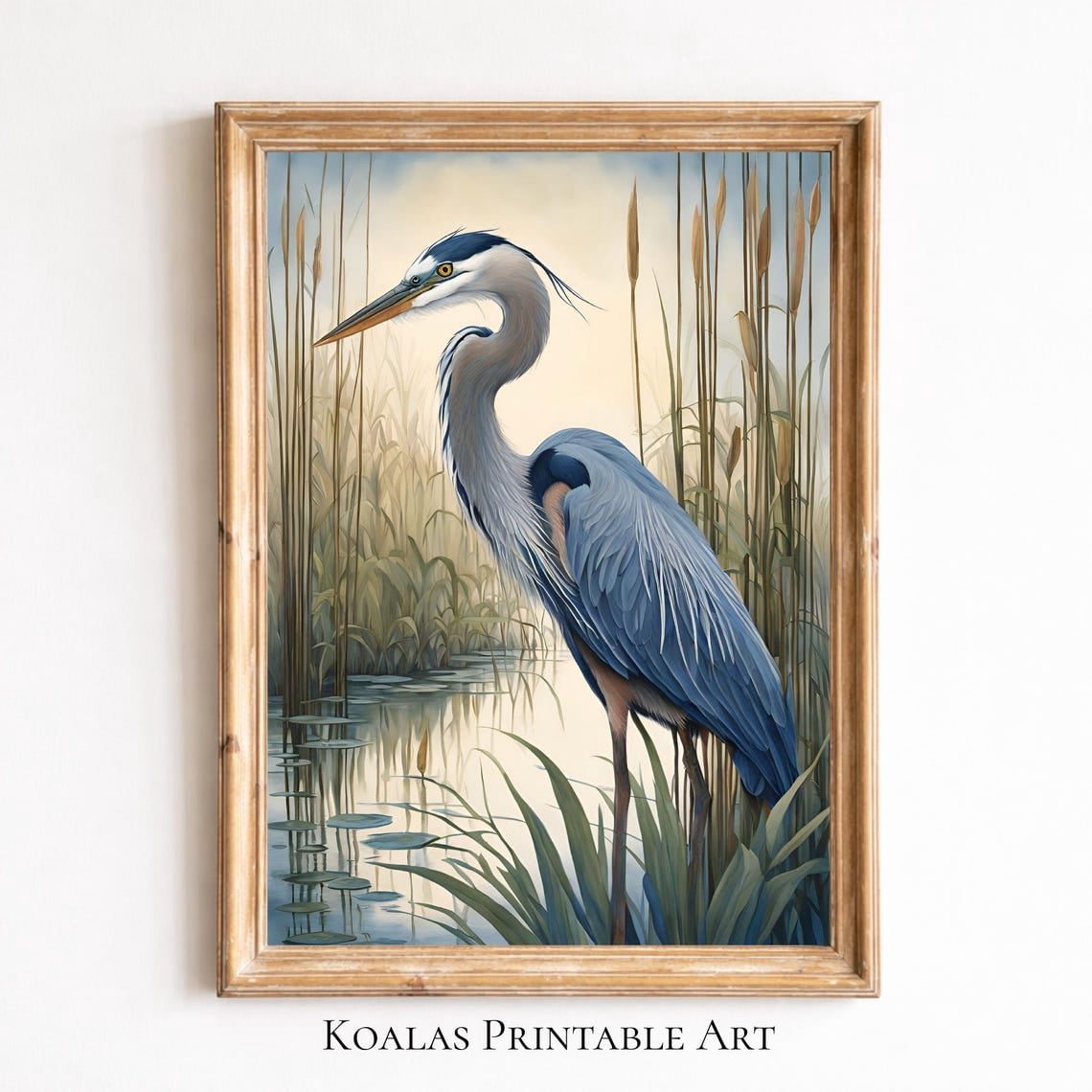 Blue Heron Art Print John Audubon Poster Vintage Bird Hanging, Unframed ...