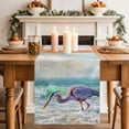 Blue Heron Dining Table Runner, Coastal Ocean Waves Bird Water Splash ...