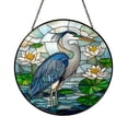 Blue Heron Stained Glass Suncatcher, Bird Window Hanging Decor ...