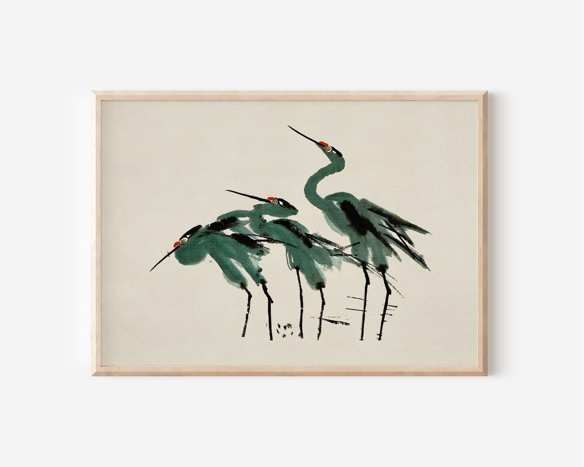 Blue Heron Vintage Coastal Beach House Poster Unframed Paper Print ...