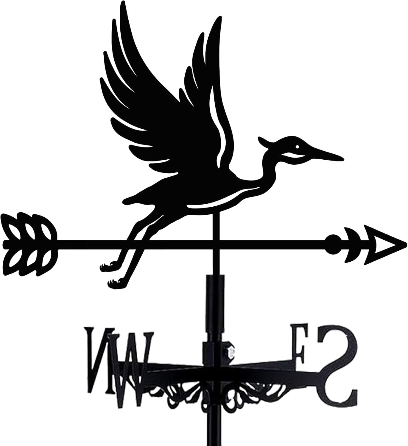 Blue Heron Weathervane Metal Wind Vane Arrow Weathercock Garden ...