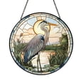 Blue Heron Wildlife Bird Stained Glass Style Suncatcher Window Hanging ...