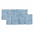 Blue Herringbone 2 Panels Kitchen Valance, Modern Minimalist Woven ...