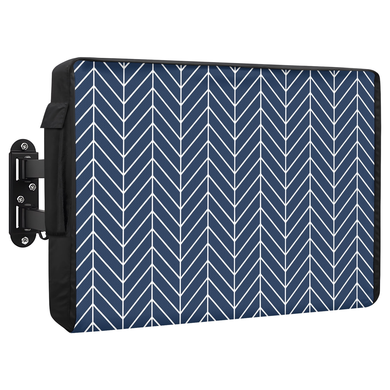 Blue Herringbone Stripes Outdoor TV Cover 48 to 50 Inch Modern Abstract ...