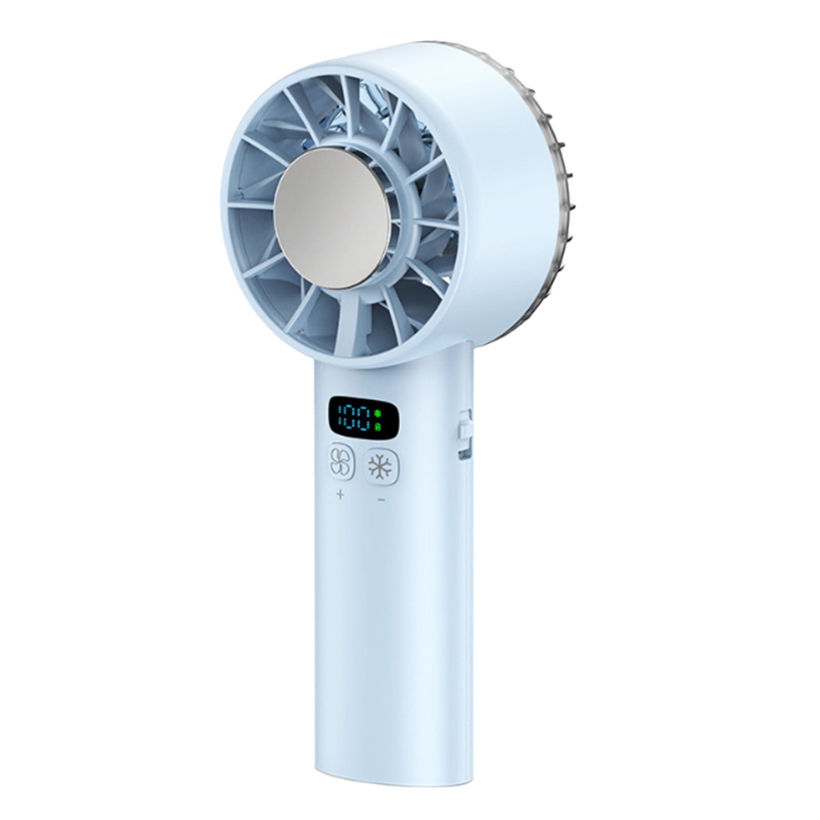 Blue High Speed Handheld Cooling Fan With Ice Pack Function Usb ...