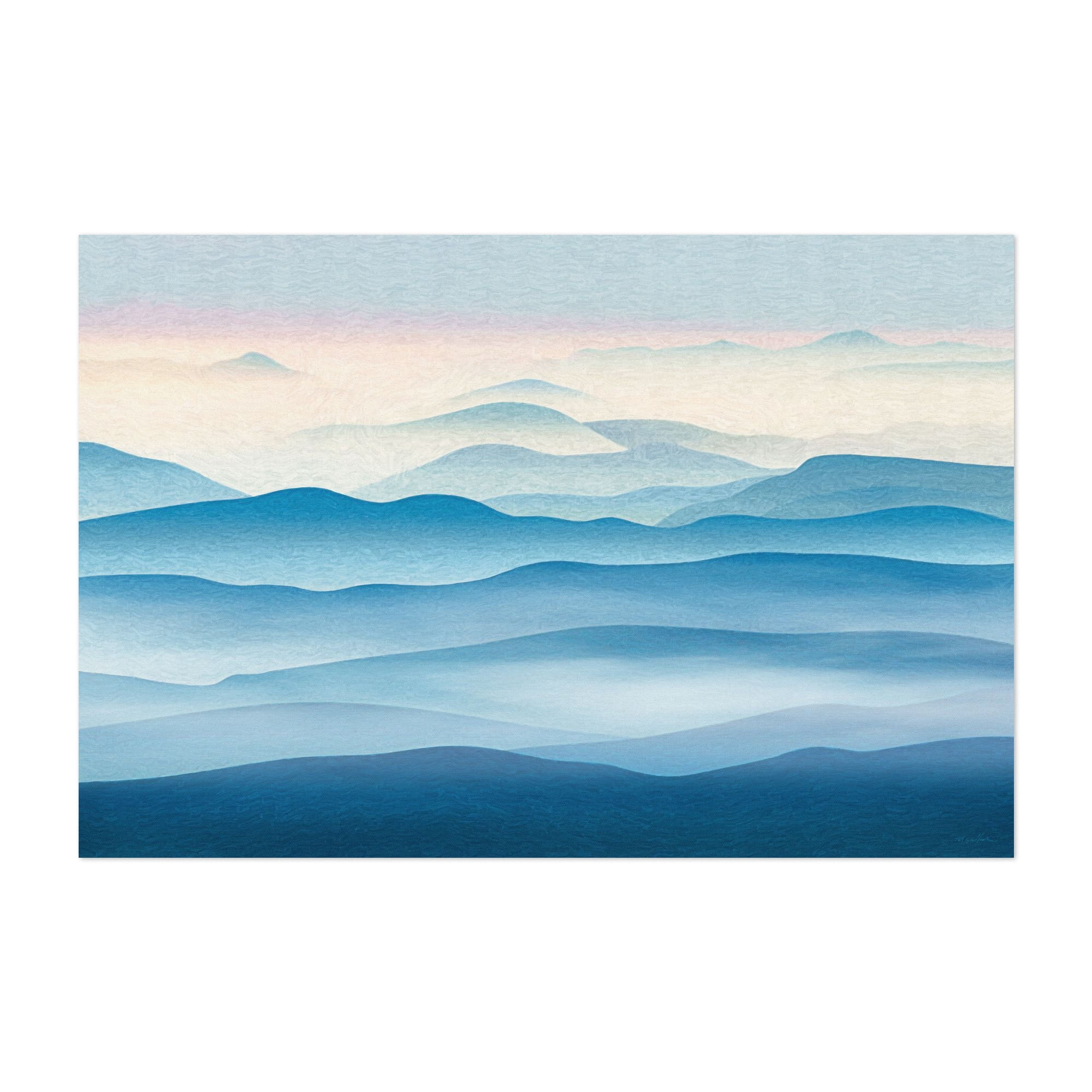 Blue Hills - Digital Art Abstract Mountain Landscape Nature Minimalist ...