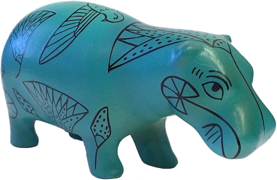 Blue Hippo Pocket Art Ancient Egyptian Museum Hippopotamus Miniature ...