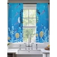 Blue Hippocampus Corals Seahorse Shells Sheer Curtains 2 Panels Set Sum ...
