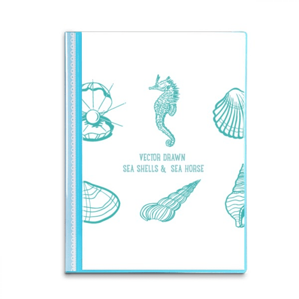 Blue Hippocampus Marine Life Pattern Book Sheet Protectors Portfolio ...