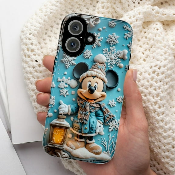 Blue Holiday Classic Cartoon Mouse Phone Case with iPhone 17 to 11 Pro ...