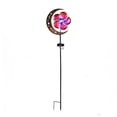 Blue Hollow Out Iron Solar Windmill Stake Light Auto On Off LED Warm ...